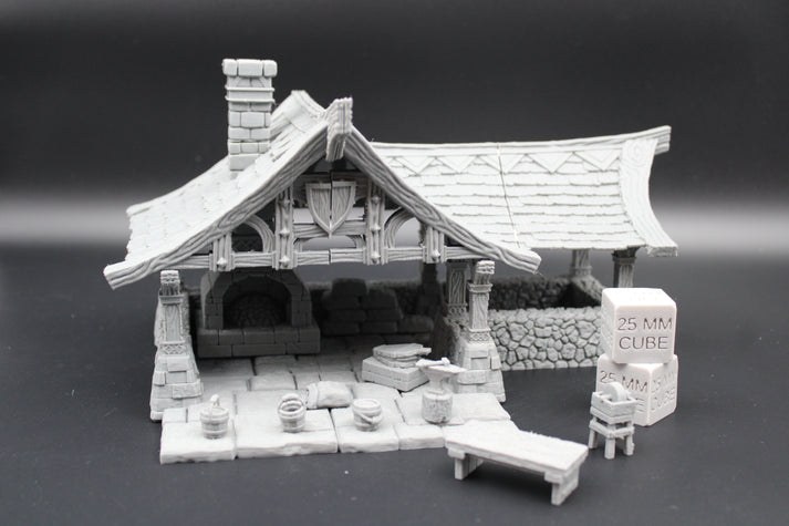 Tabletop Terrain Blacksmith Forge with Scatter Dnd RPG wargame skirmis ...